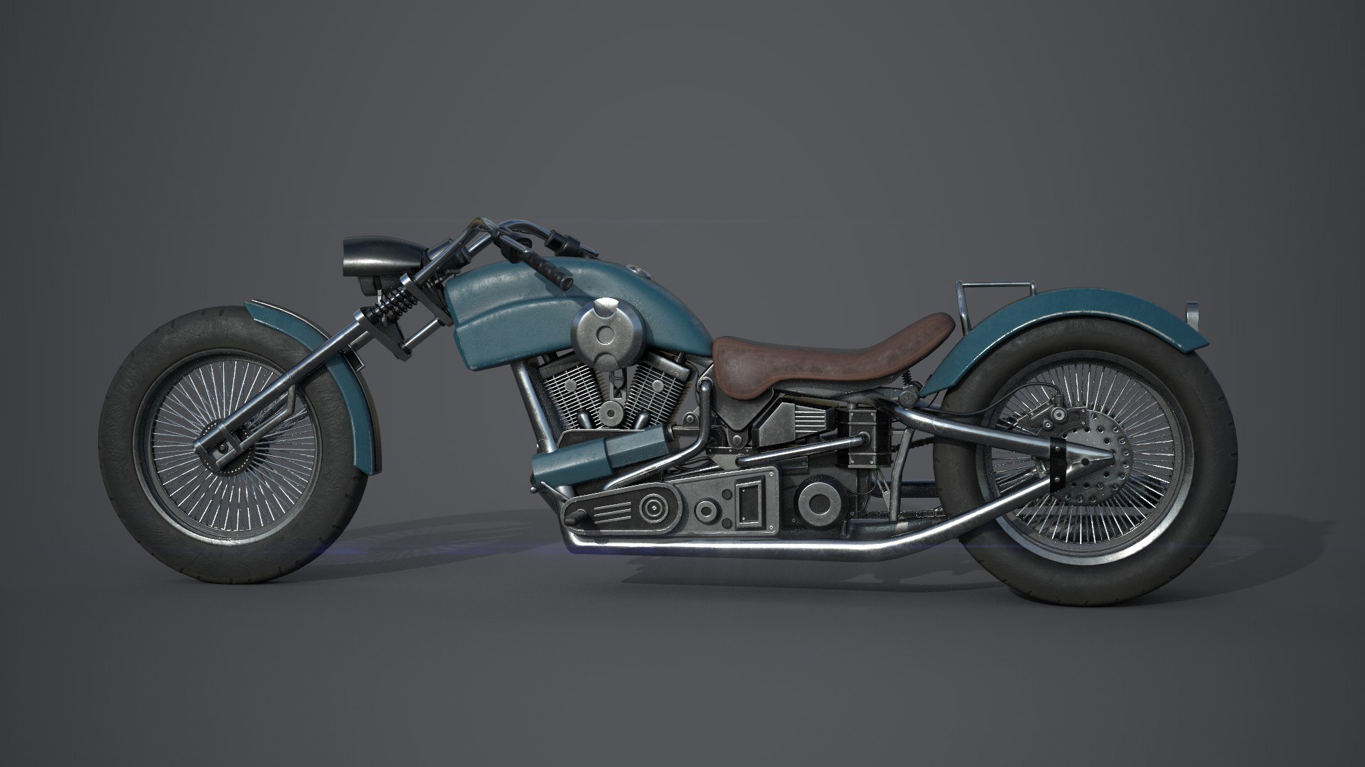 3D Model Custom Chopper Motorcycle - TurboSquid 1866464