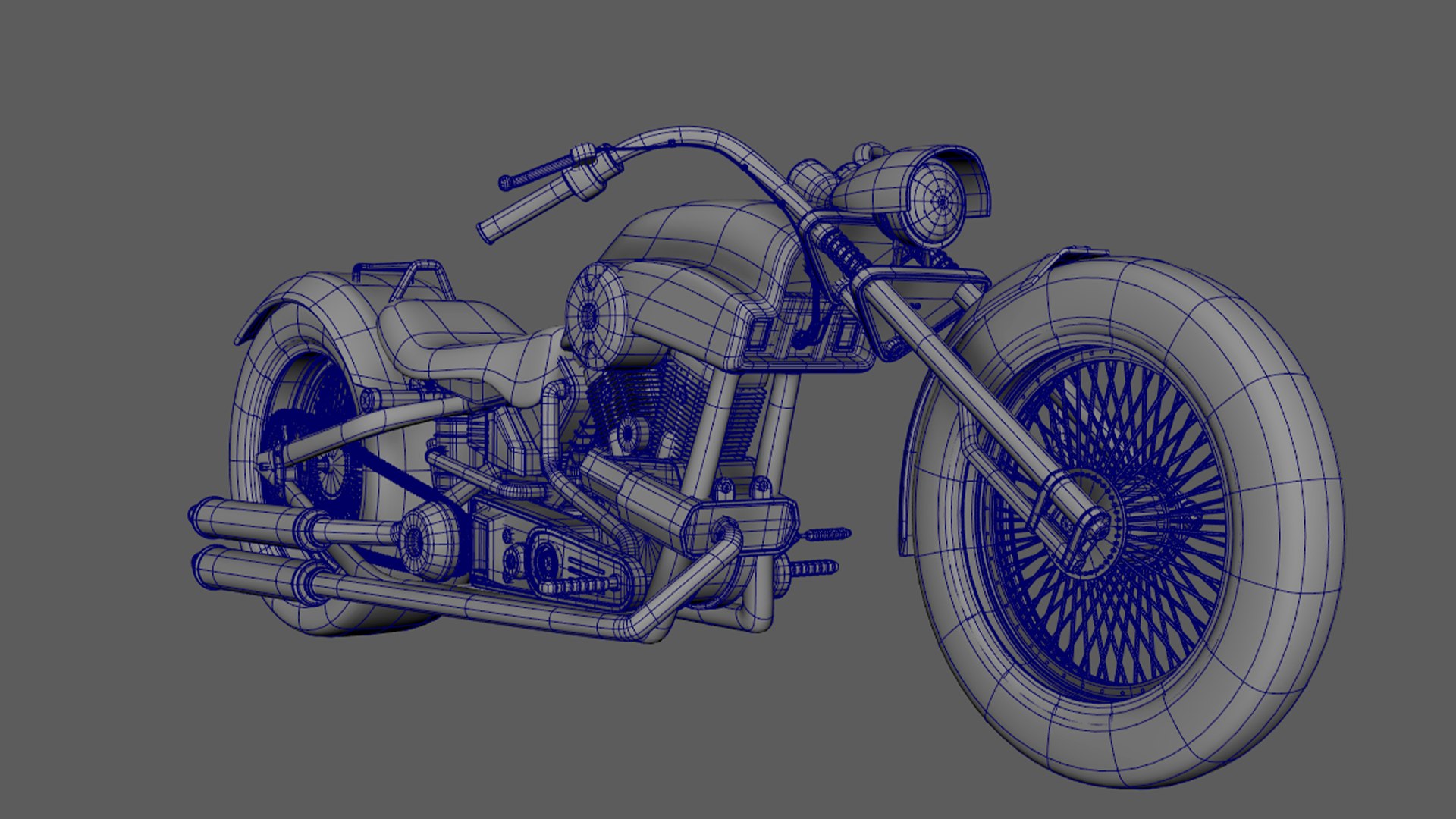 3D Model Custom Chopper Motorcycle - TurboSquid 1866464