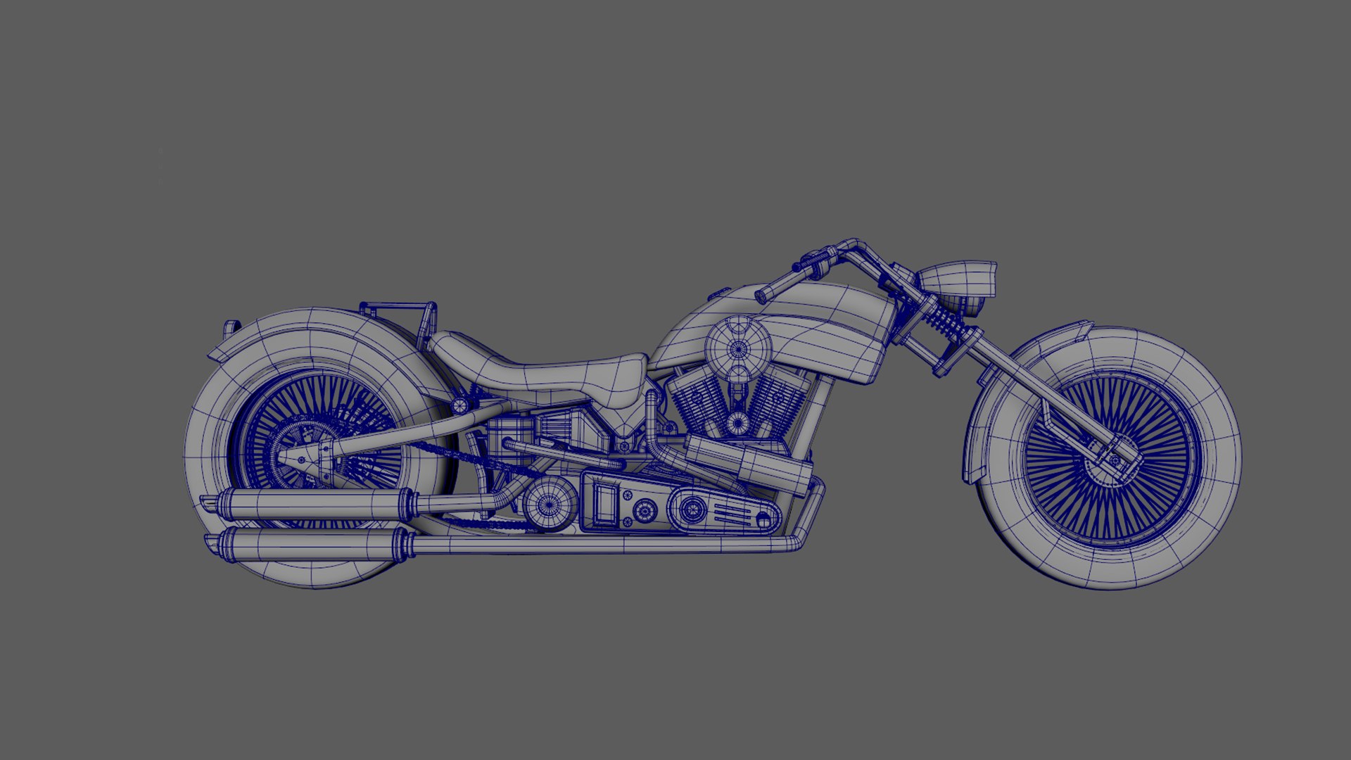 3D Model Custom Chopper Motorcycle - TurboSquid 1866464