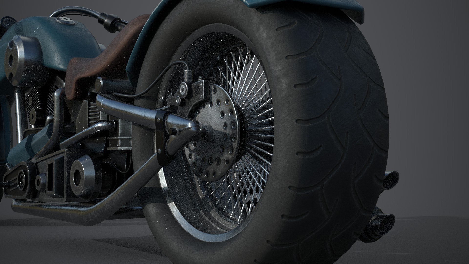 3D Model Custom Chopper Motorcycle - TurboSquid 1866464