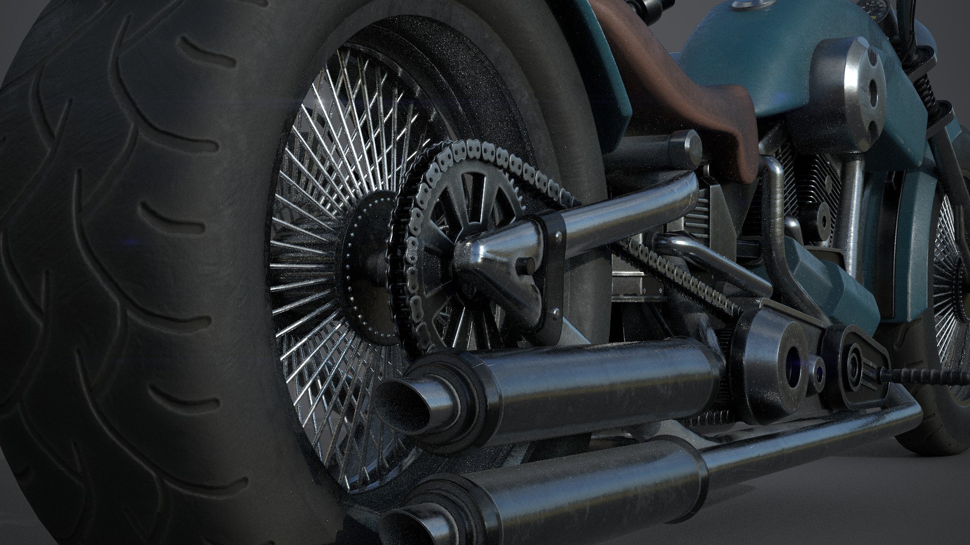 3D Model Custom Chopper Motorcycle - TurboSquid 1866464