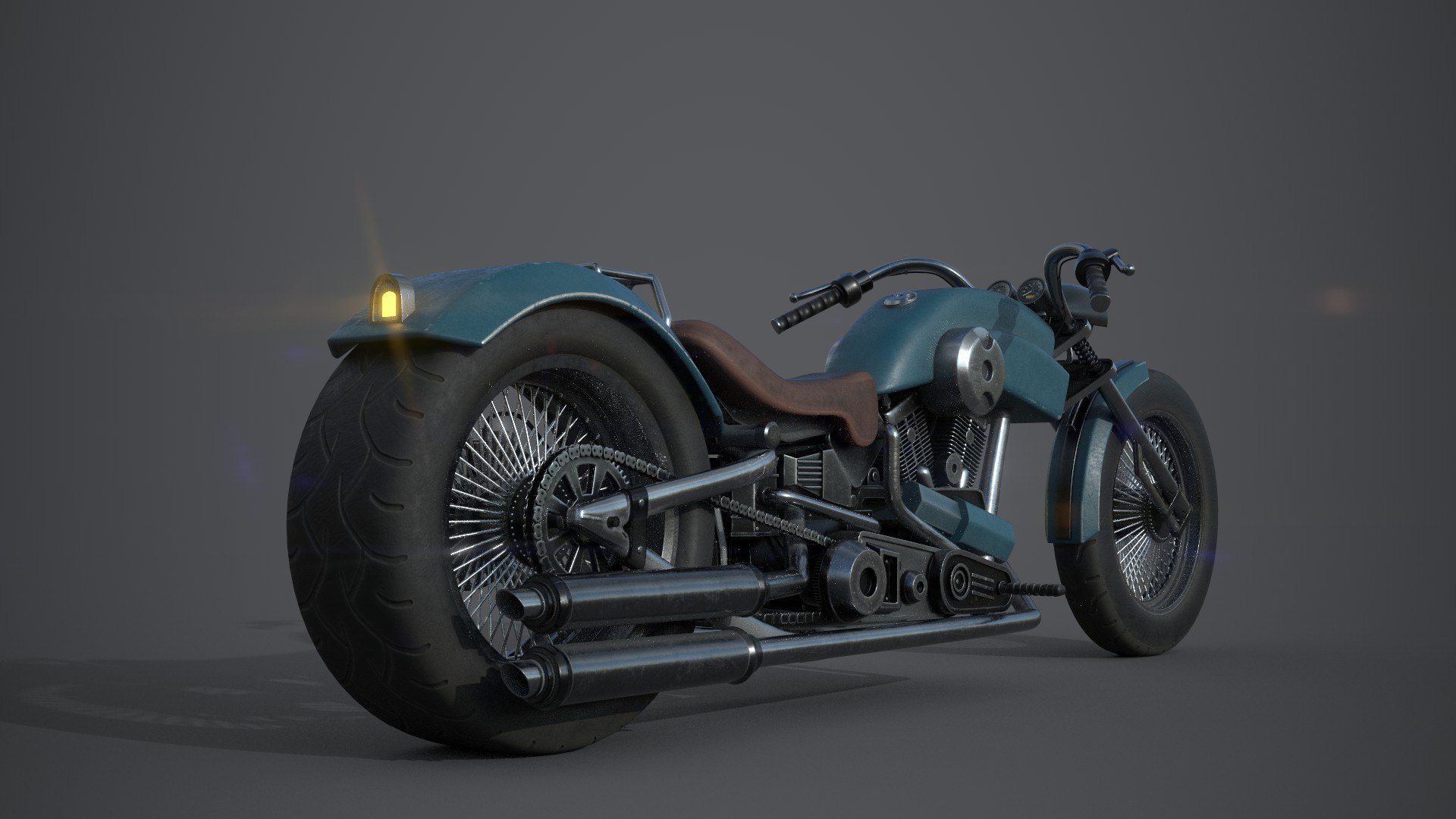 3D Model Custom Chopper Motorcycle - TurboSquid 1866464