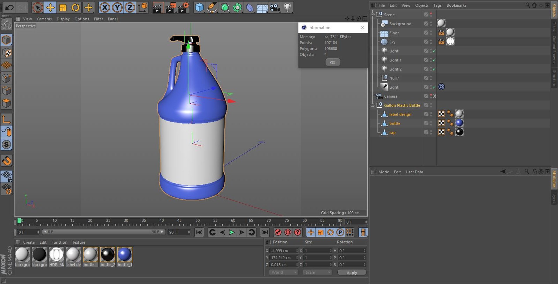 3D Gallon Plastic Bottle Model - TurboSquid 1201177