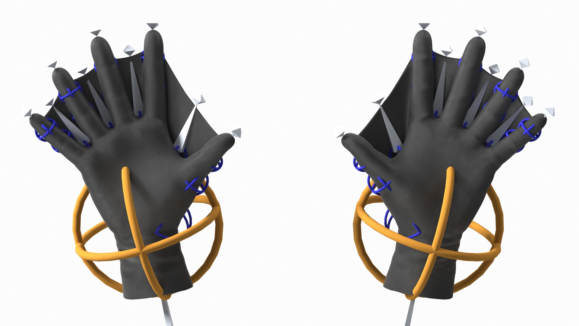 3D Darkfin Webbed Power Swimming Gloves Dry Rigged Model - TurboSquid ...