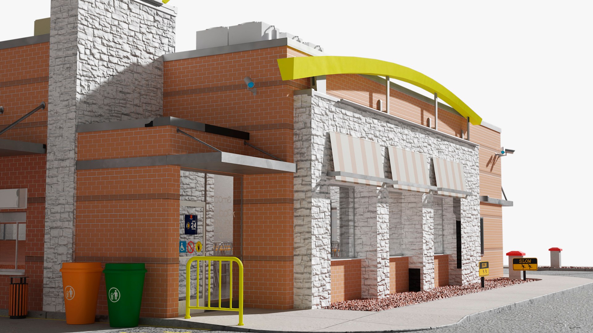 Unbranded Fast Food Restaurant With Land 3D Model - TurboSquid 2381775
