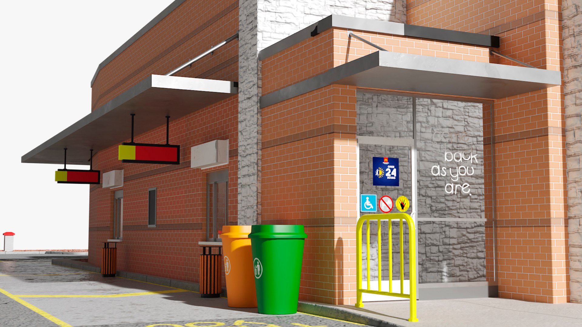 Unbranded Fast Food Restaurant With Land 3D Model - TurboSquid 2381775