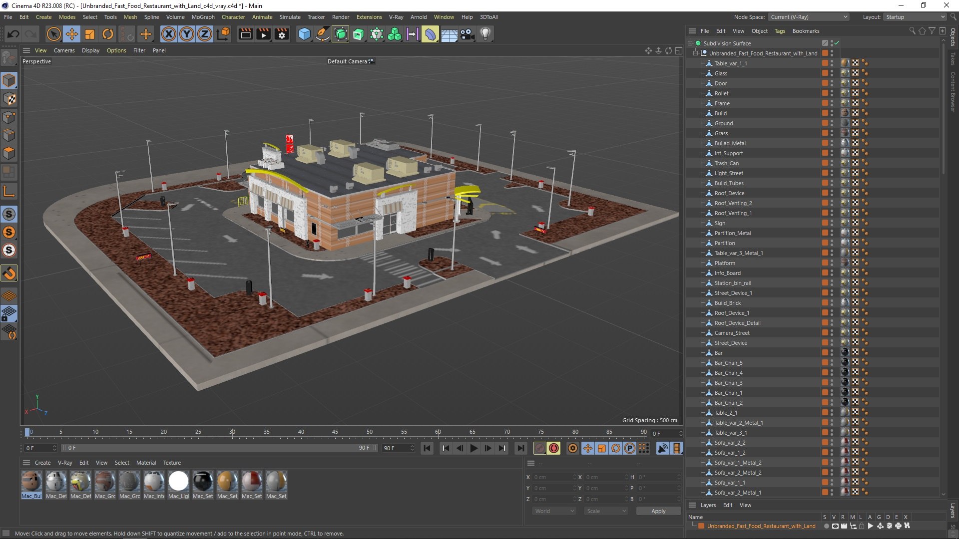 Unbranded Fast Food Restaurant With Land 3D Model - TurboSquid 2381775
