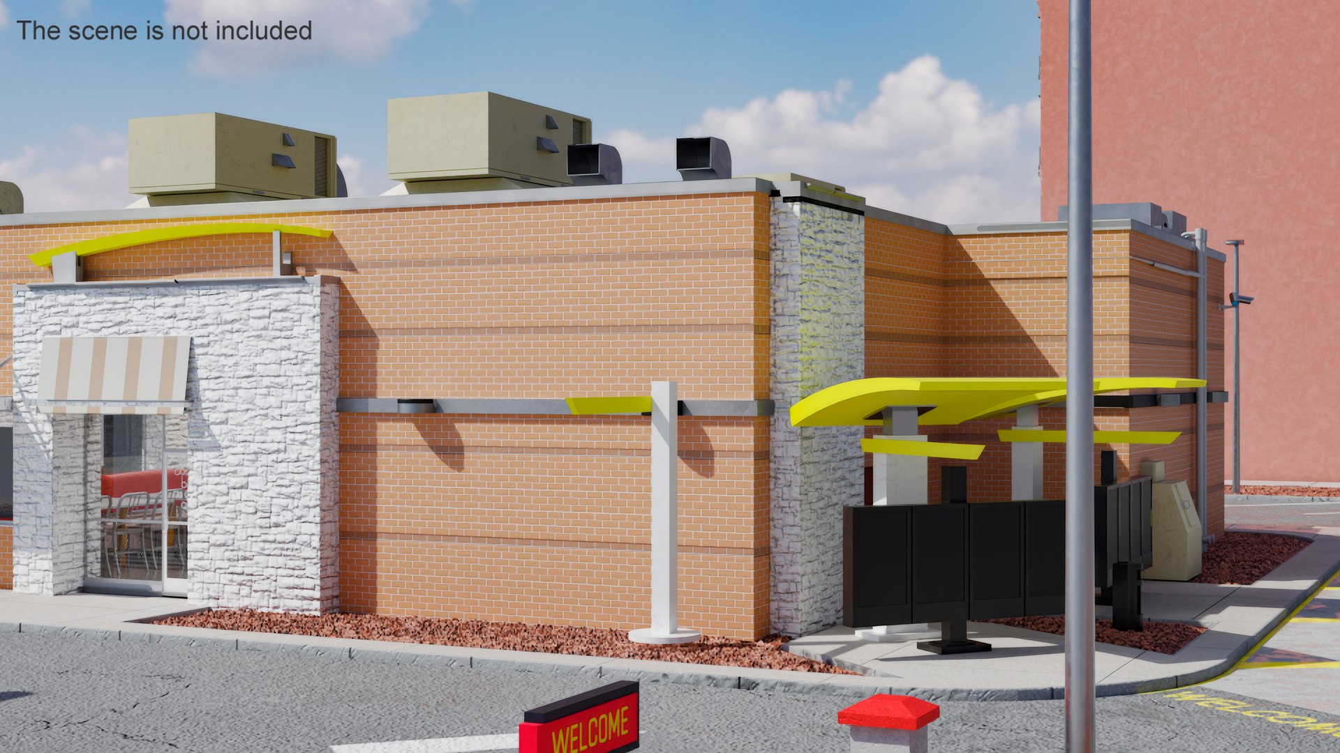 Unbranded Fast Food Restaurant With Land 3D Model - TurboSquid 2381775
