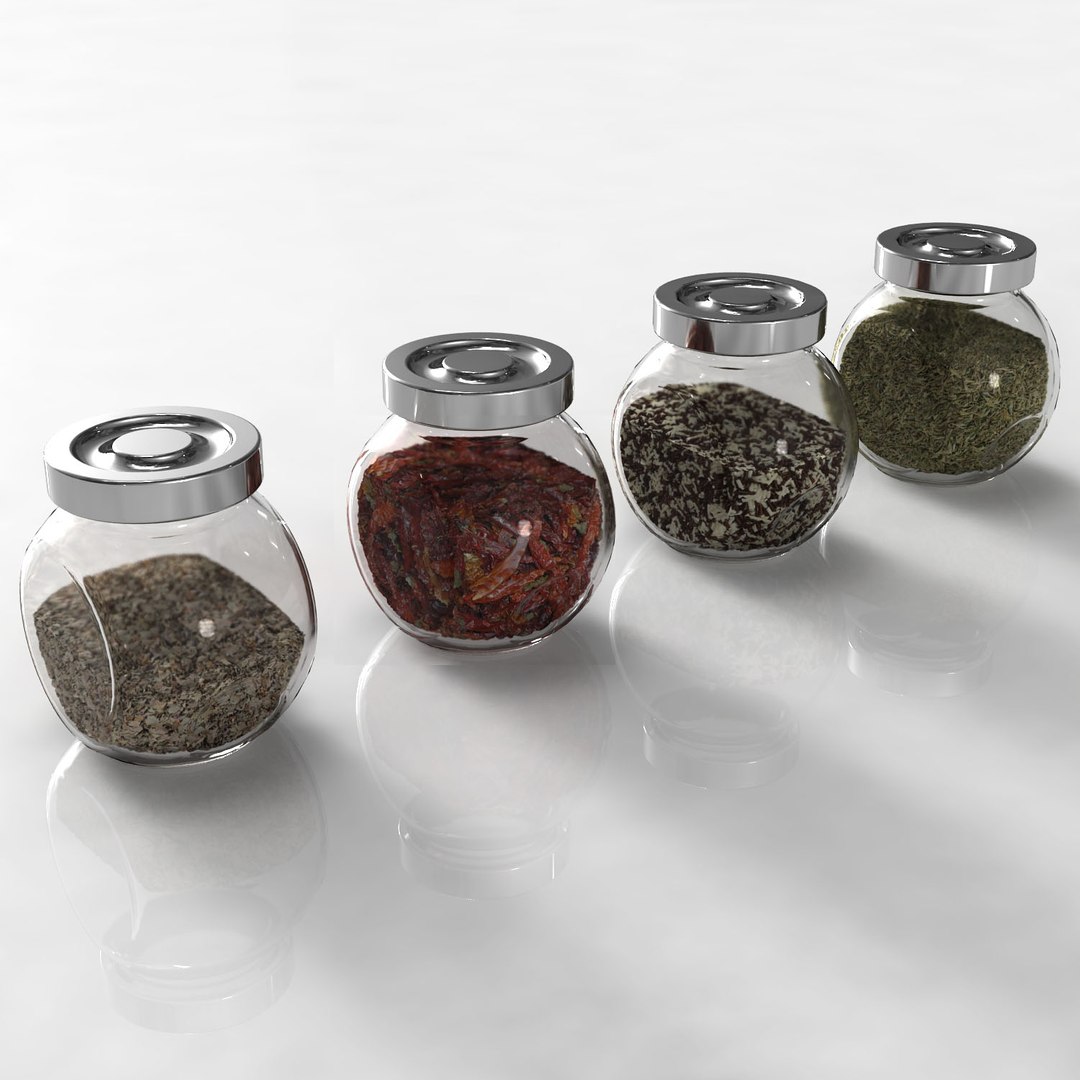 3d Spice Jar 12 Different Model