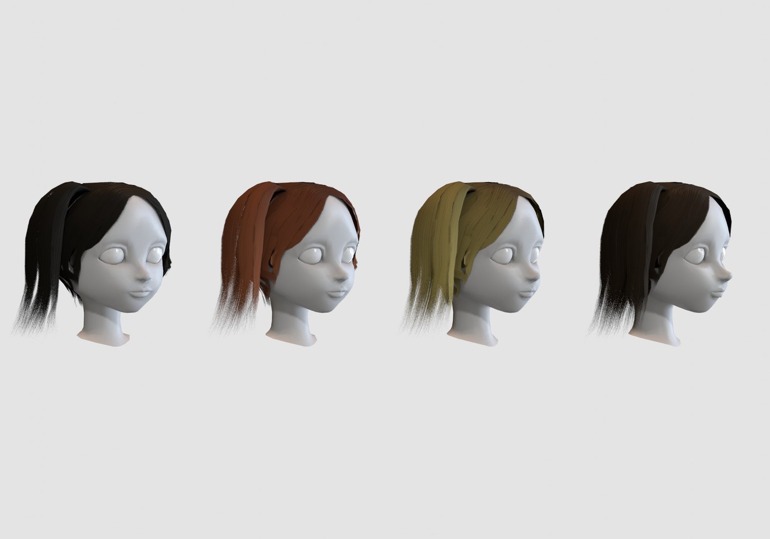 3D Hairstyle In 4 Colors - TurboSquid 1899410