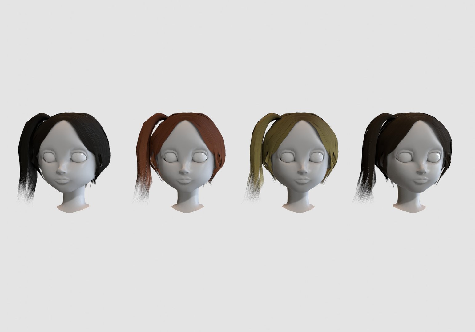 3D Hairstyle In 4 Colors - TurboSquid 1899410