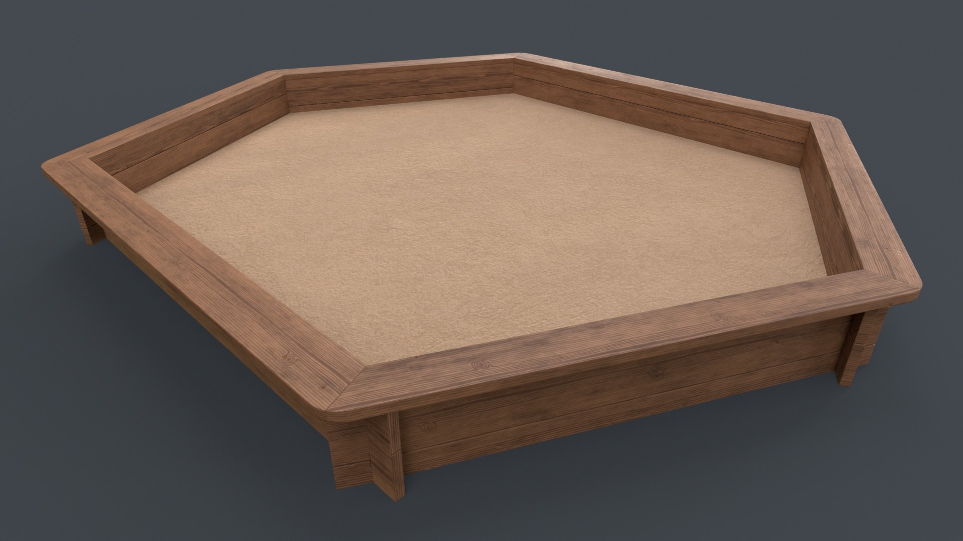 PBR Outdoor Wooden Sandbox Hexagon C 3D model - TurboSquid 2061106