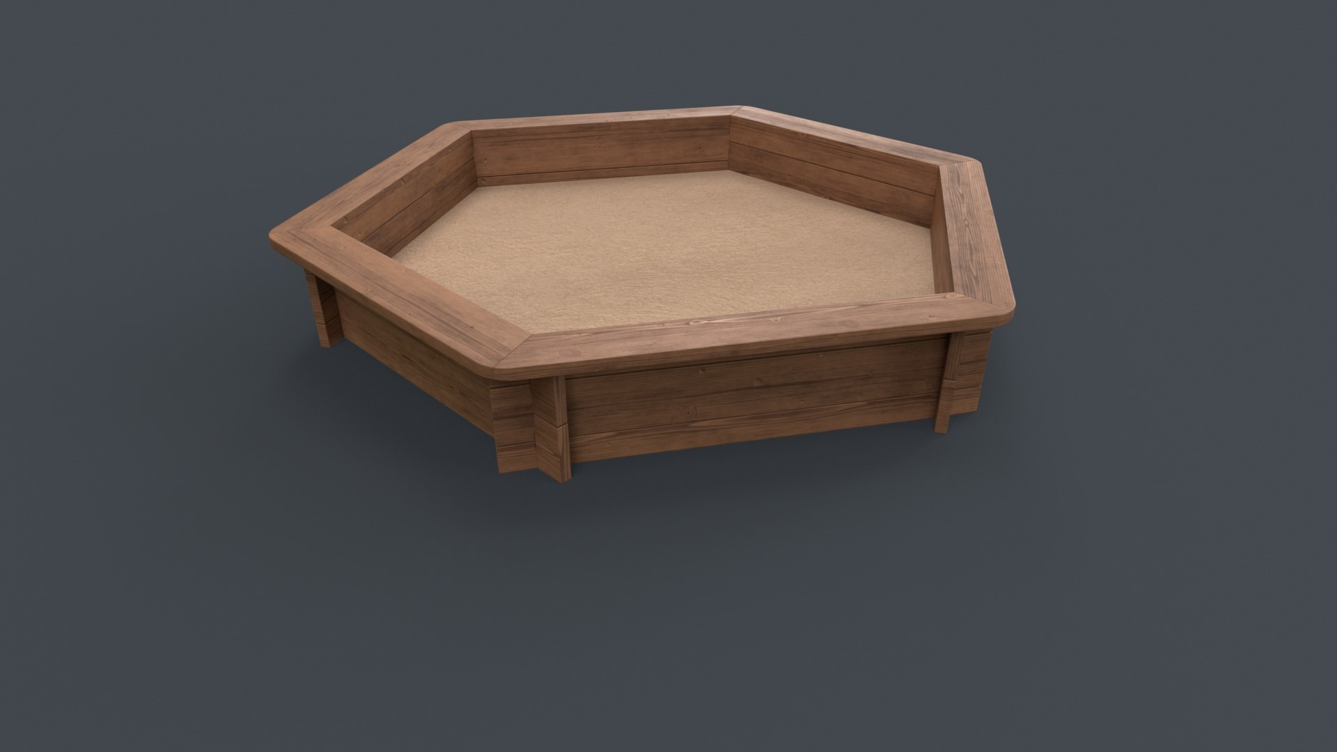 PBR Outdoor Wooden Sandbox Hexagon C 3D model - TurboSquid 2061106