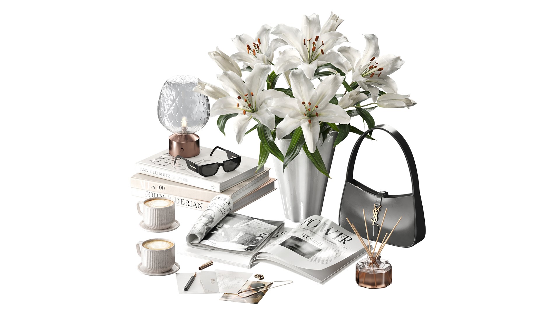 Decorative Set Bouquet Lilies 3D Model - TurboSquid 2331041