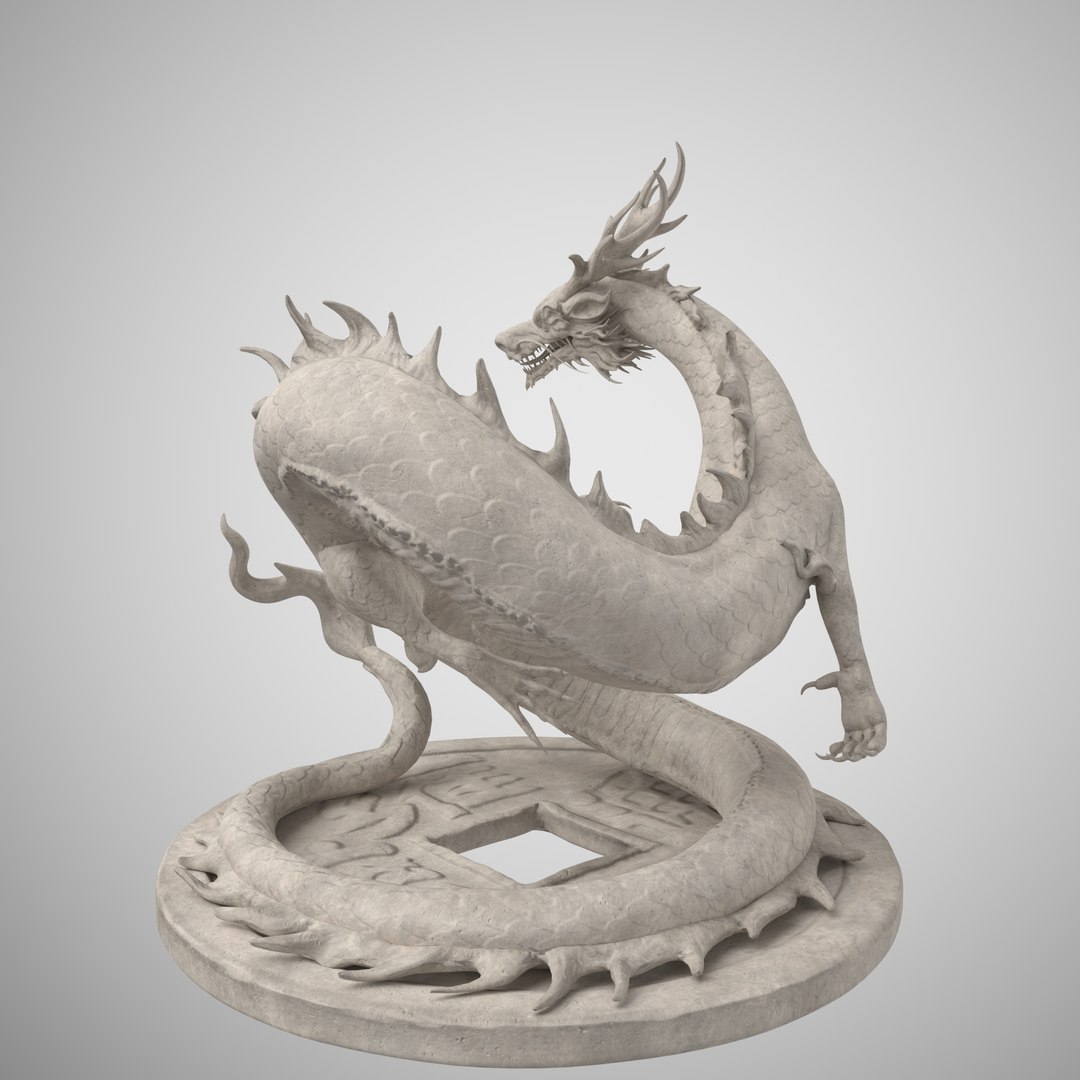 3D Asian Dragon Concrete 3D Model - TurboSquid 1815426
