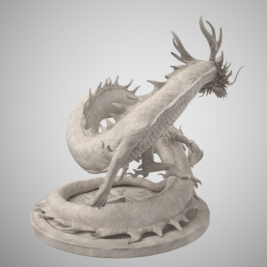 3D Asian Dragon Concrete 3D Model - TurboSquid 1815426