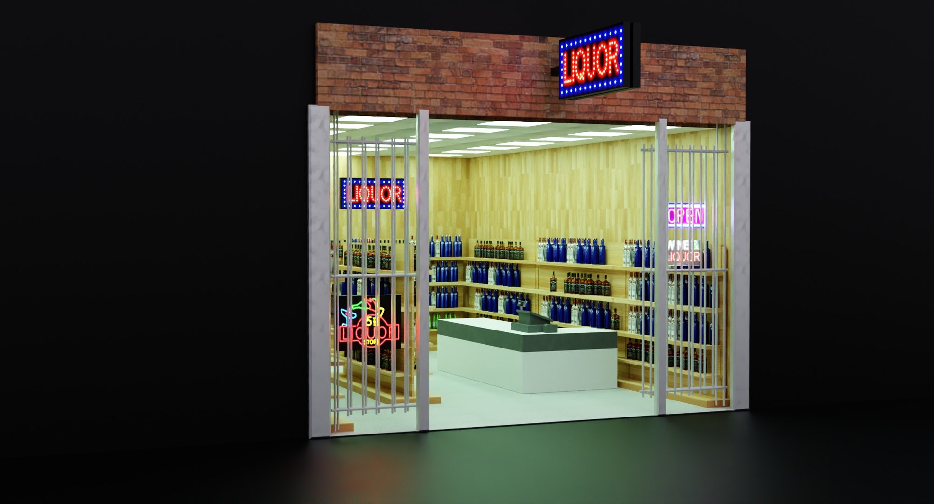 3D Low Poly Liquor Store Interior - TurboSquid 2093460
