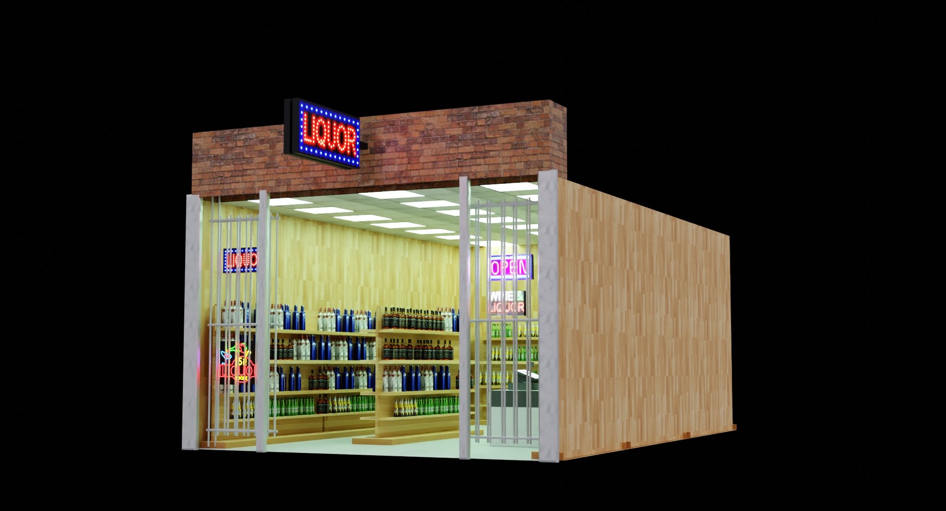 3D Low Poly Liquor Store Interior - TurboSquid 2093460