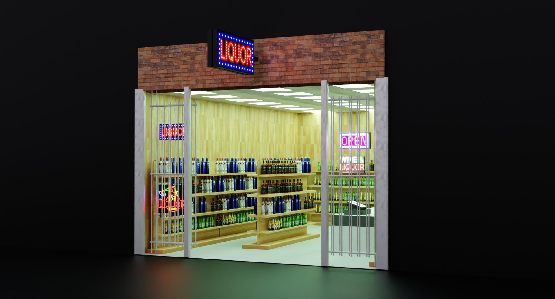 3D Low Poly Liquor Store Interior - TurboSquid 2093460