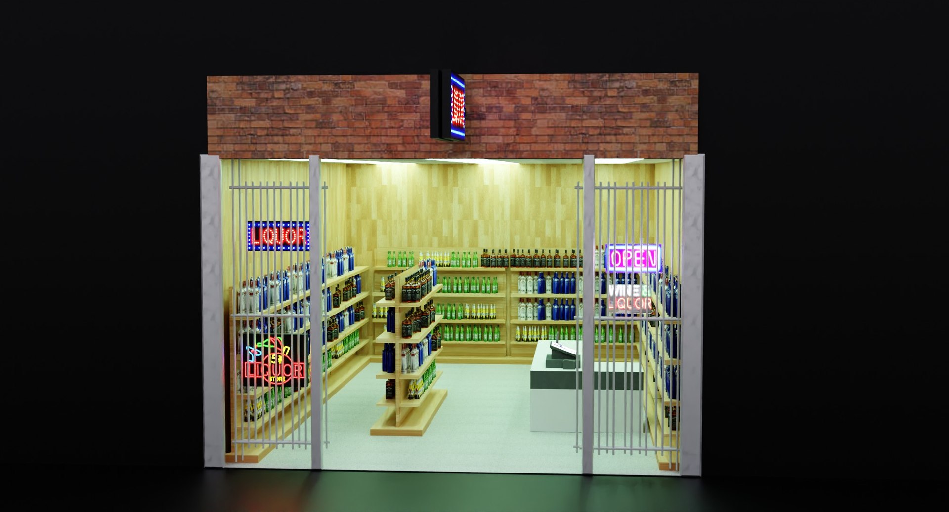 3D Low Poly Liquor Store Interior - TurboSquid 2093460