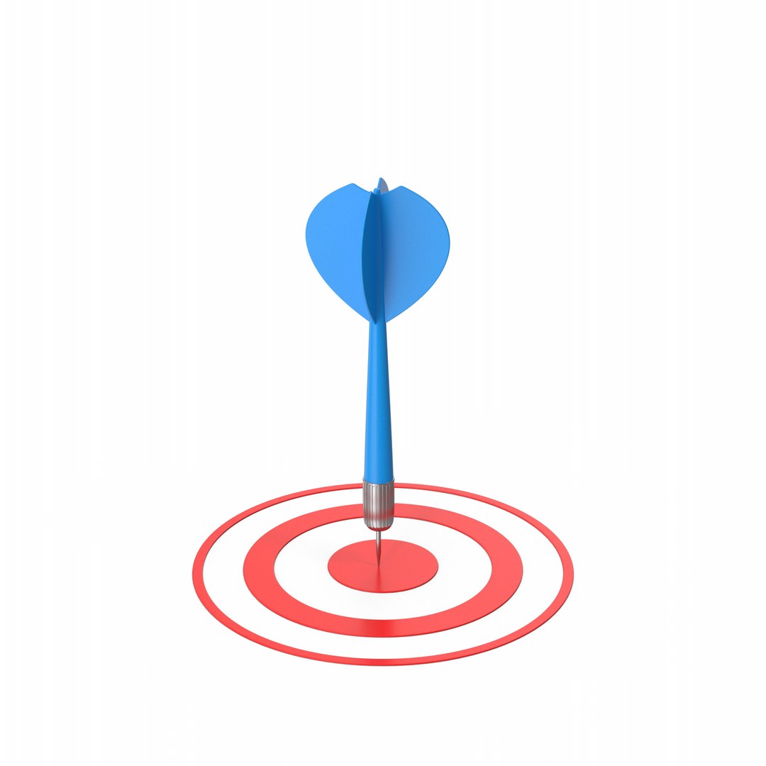 Blue Dart On Target 3D - TurboSquid 2204099