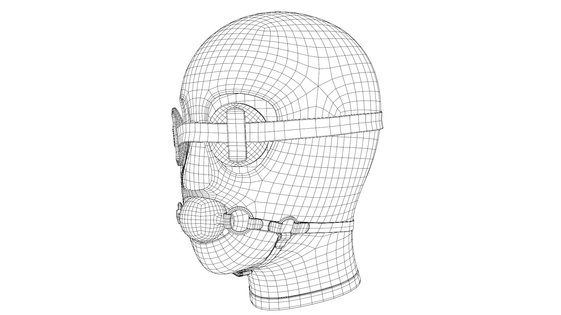 3D PBR Black Leather BDSM Face Mask Set - TurboSquid 1900685