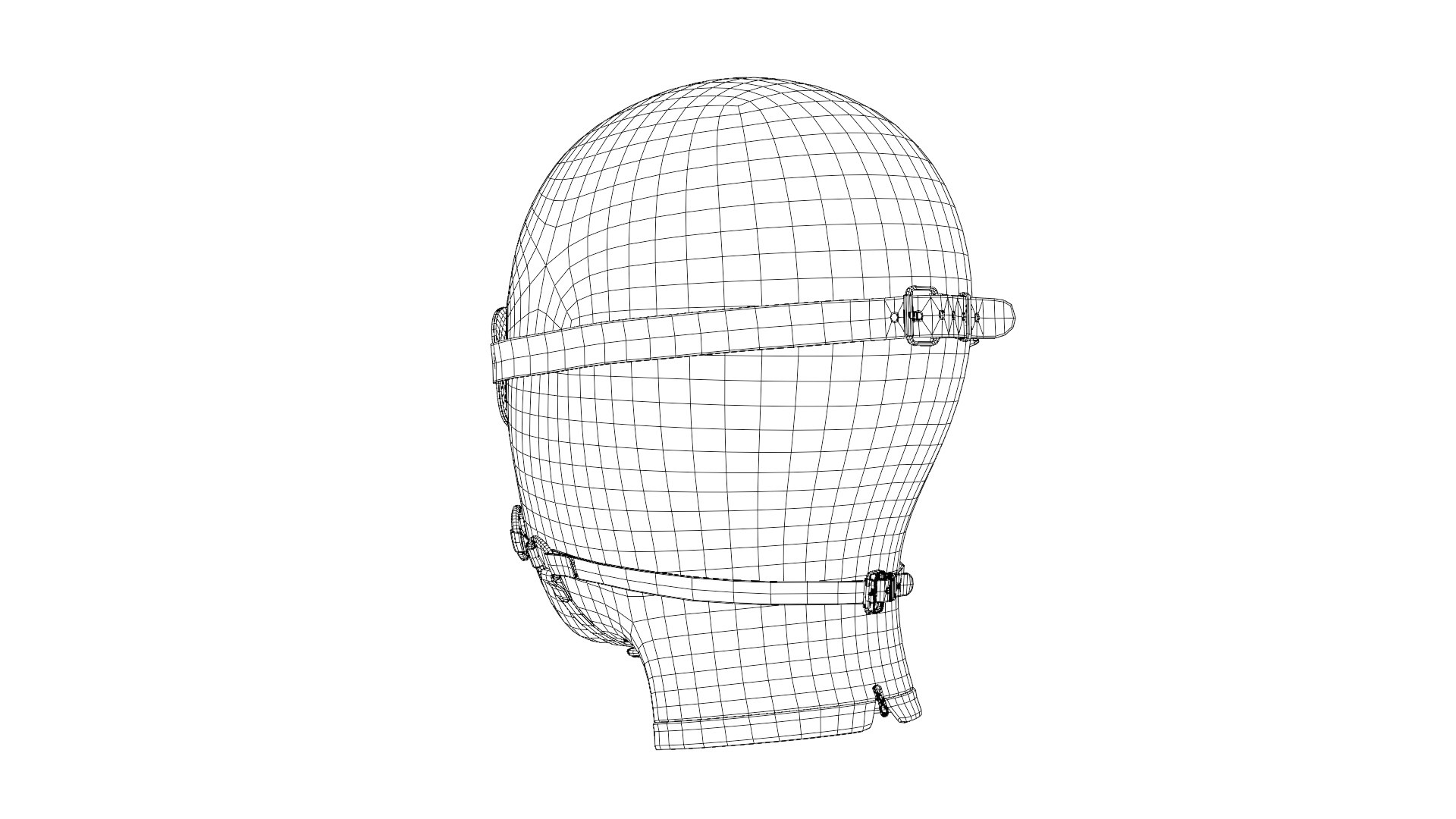 3D PBR Black Leather BDSM Face Mask Set - TurboSquid 1900685