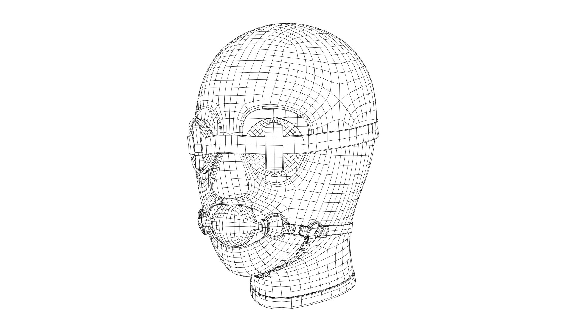 3D PBR Black Leather BDSM Face Mask Set - TurboSquid 1900685