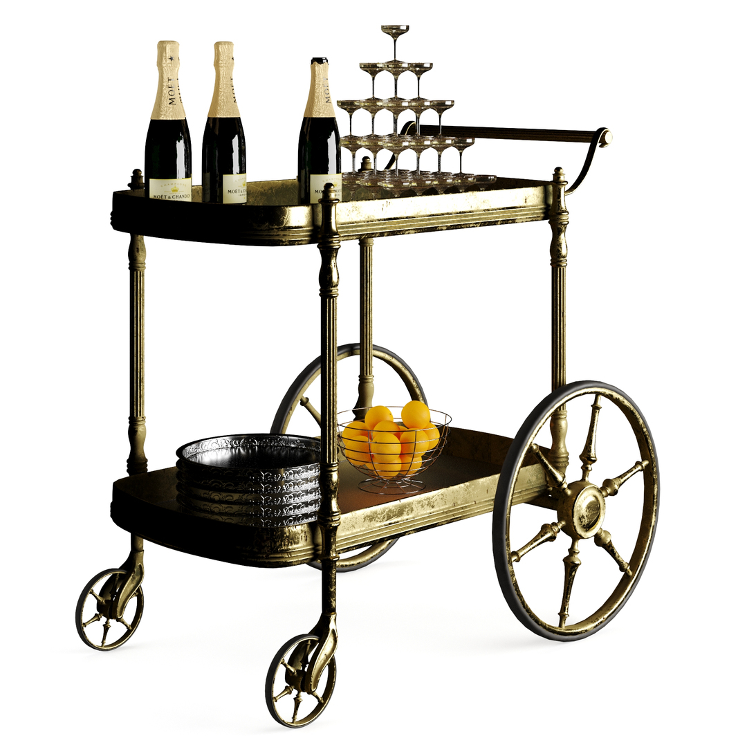 modelo 3d carrito de bar champán - TurboSquid 1660901