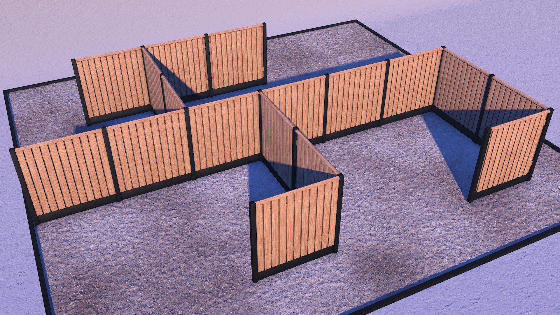 3D fences landscape garden model - TurboSquid 1571638