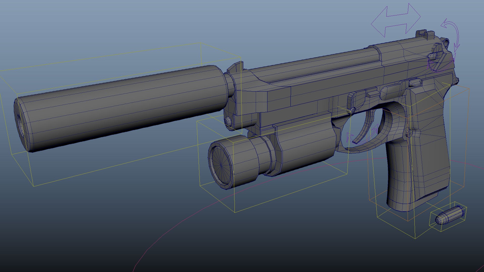 Handgun Custom 3D model - TurboSquid 2183442