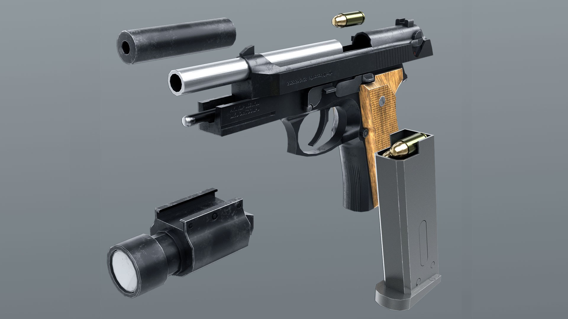 Handgun Custom 3D model - TurboSquid 2183442