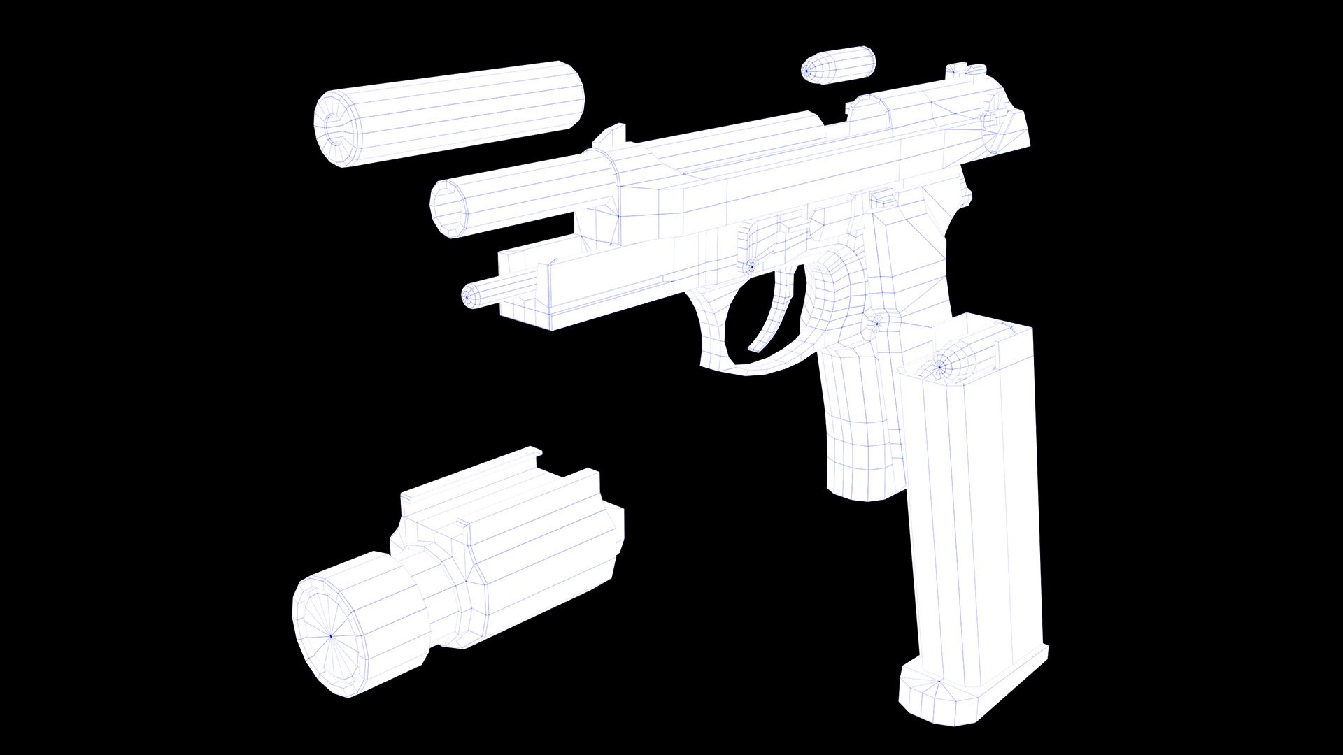 Handgun Custom 3d Model Turbosquid 2183442 