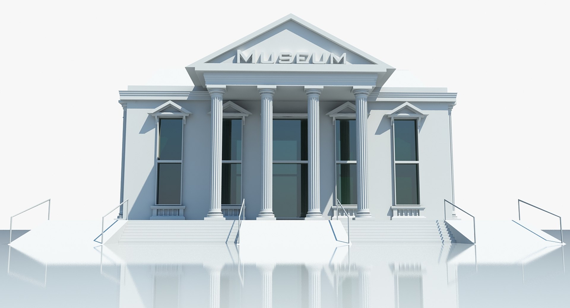 Museum Building Symbol 3d Model