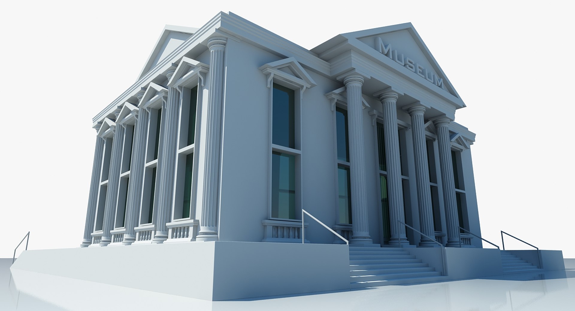 Museum Building Symbol 3d Model