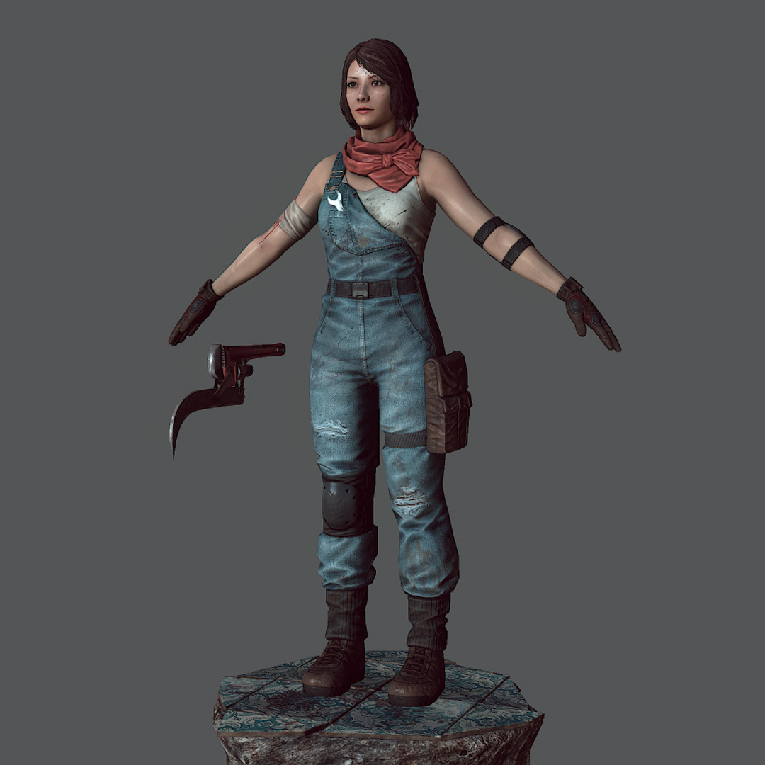 Mechanic Girl Zombie Killer 3d Model