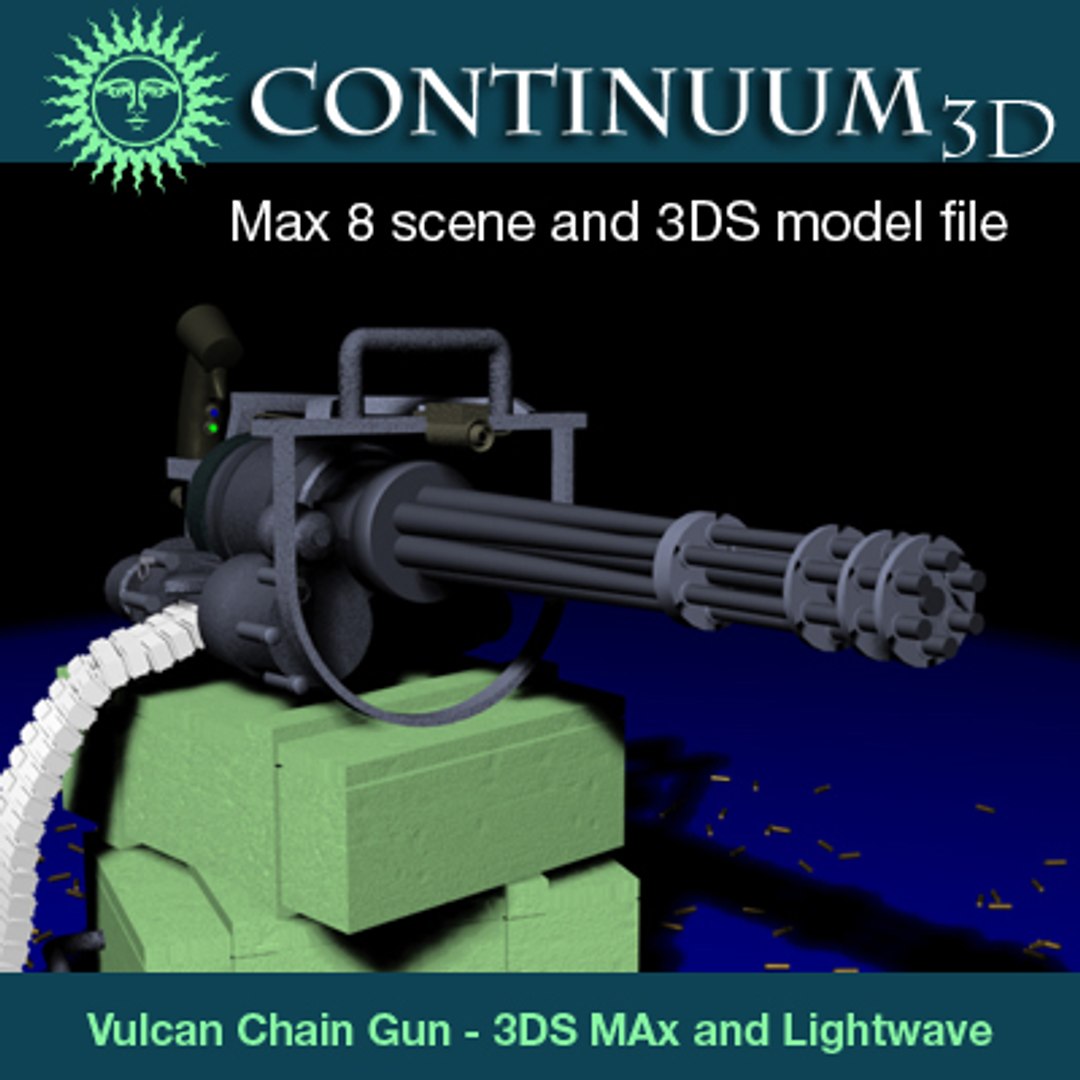 Handheld Vulcan Chain Gun 3d Model