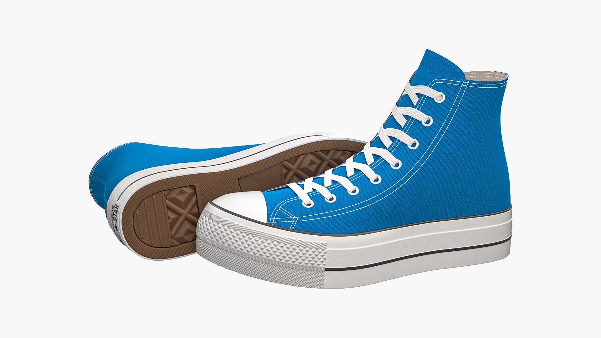3D Chuck Taylor All Star Lift Platform High Top Blue - TurboSquid 1952696
