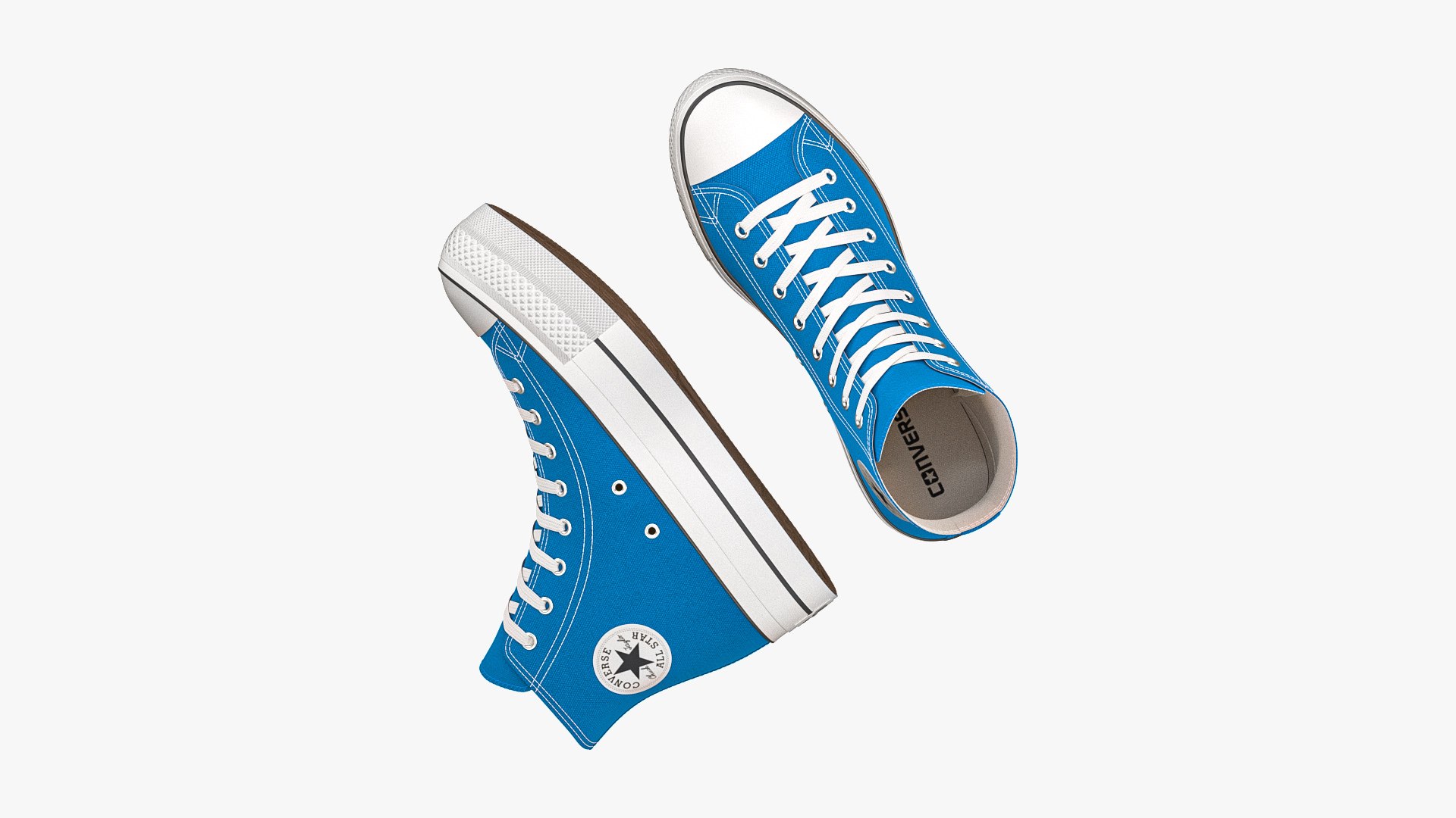 3D Chuck Taylor All Star Lift Platform High Top Blue - TurboSquid 1952696