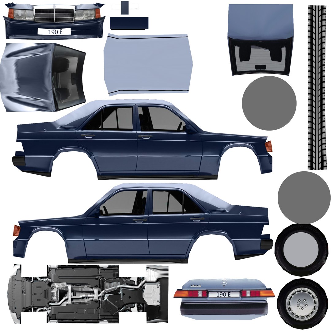 Mercedes 190e 3D Model - TurboSquid 1288666