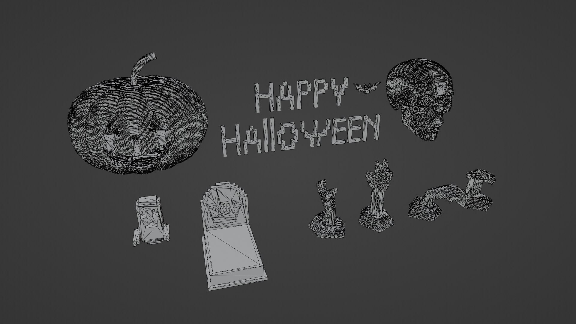 Happy Halloween Pack 3D model - TurboSquid 1971189