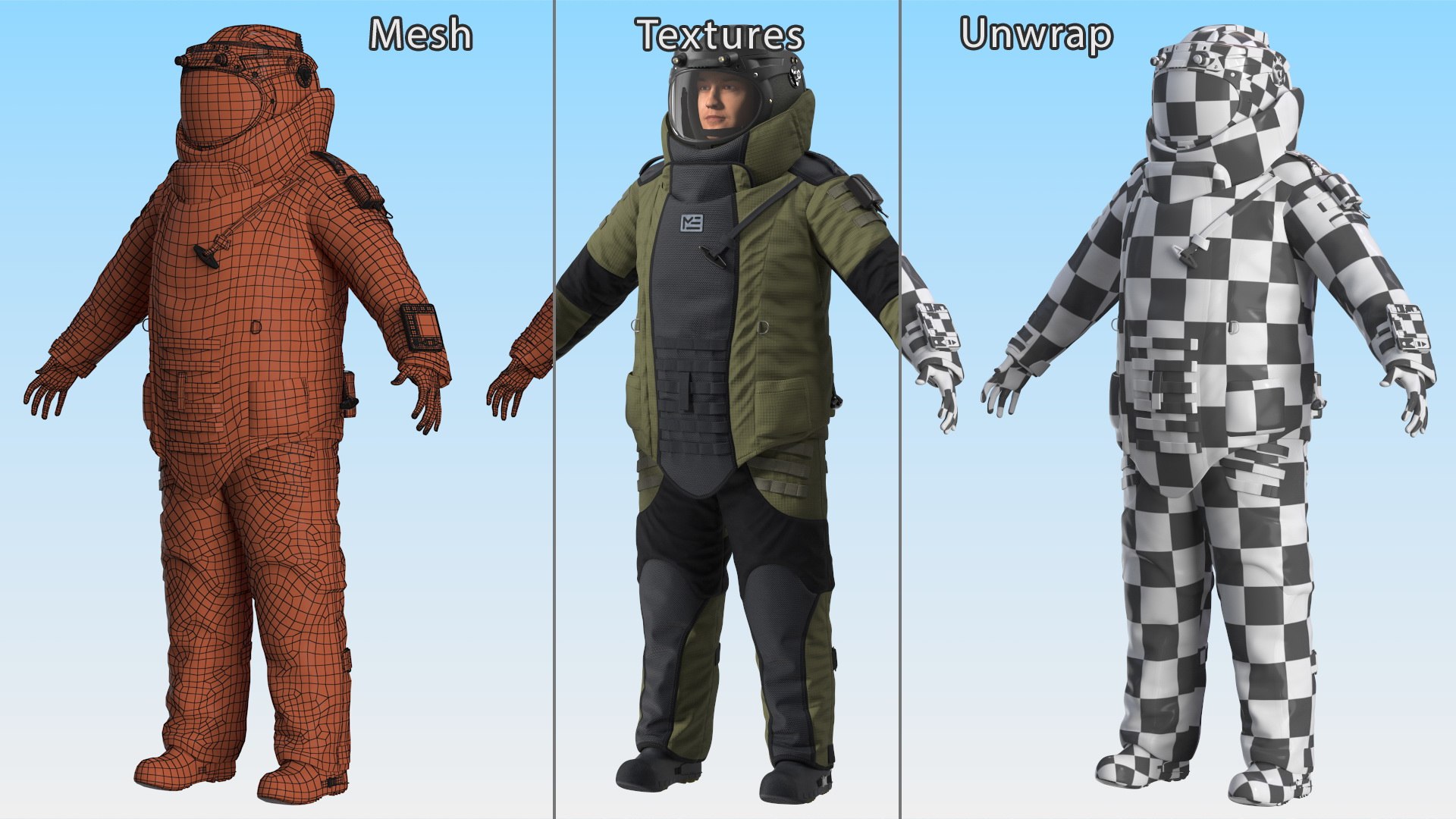 EOD 10 Bomb Suit Rigged For Cinema 4D Model - TurboSquid 2161366