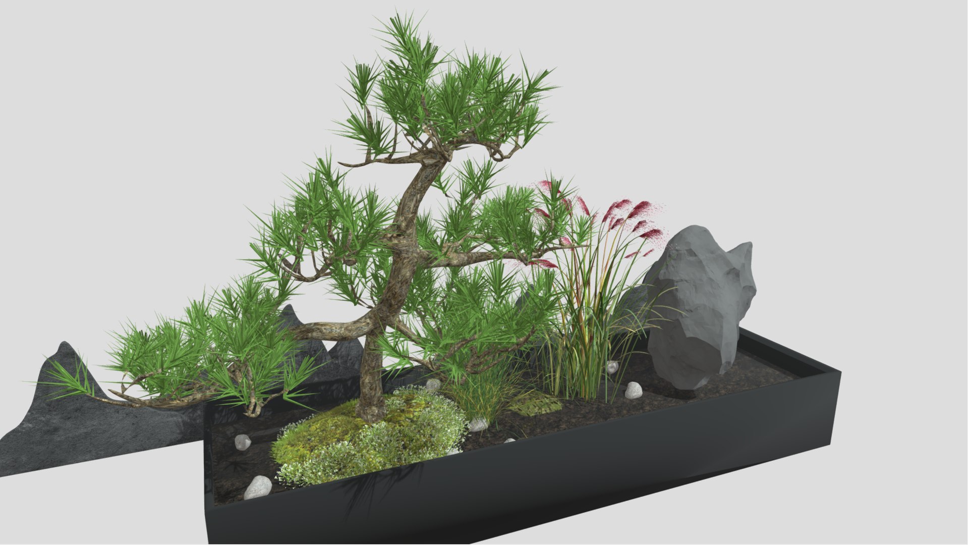 Free Zen Dry Garden Kit Japanese Rock Sand 3D Set Parametric Stone Free ...