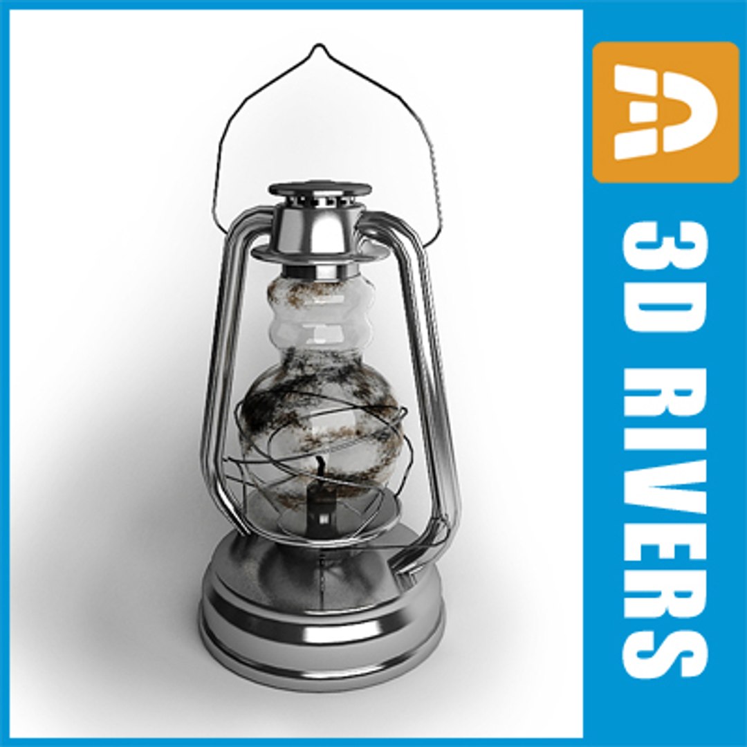 3d old oil street lamp