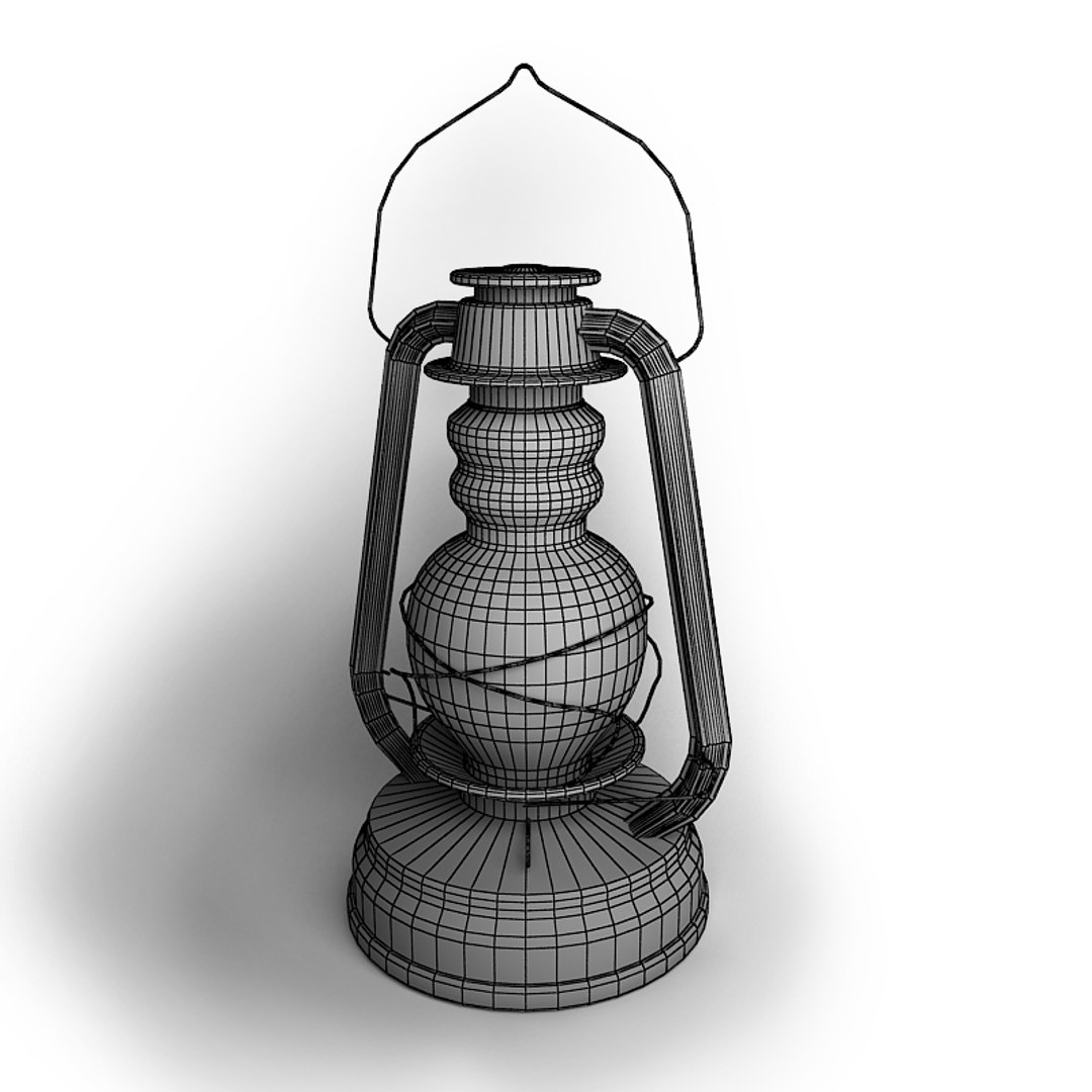 3d old oil street lamp