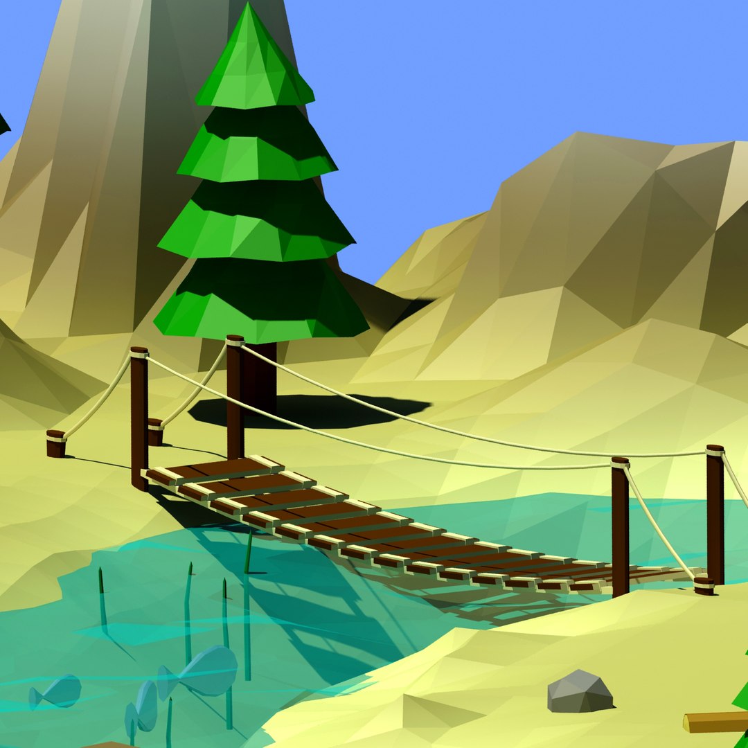 Cartoon Island Scene 3d Max