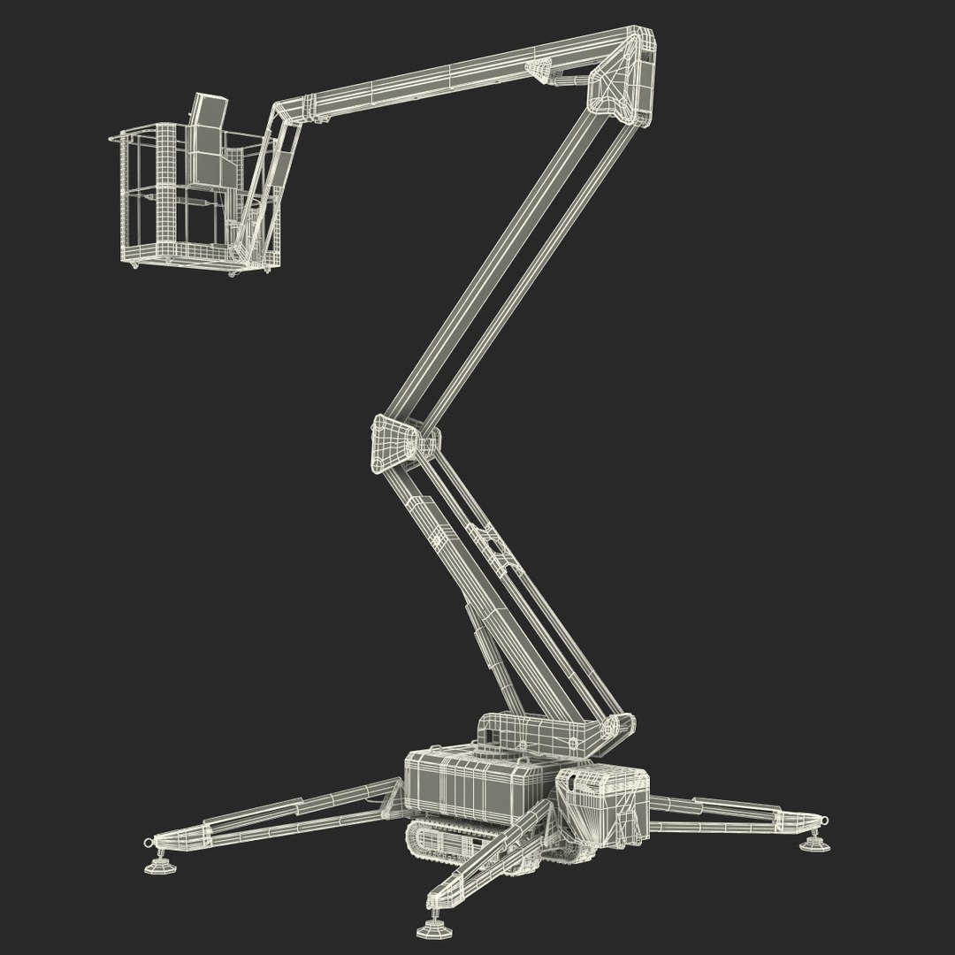 3d telescopic boom lift red