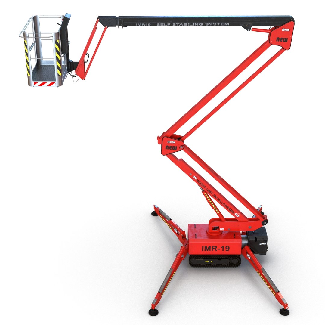 3d telescopic boom lift red