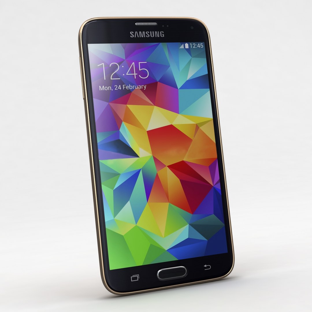 3d samsung galaxy s5 gold model