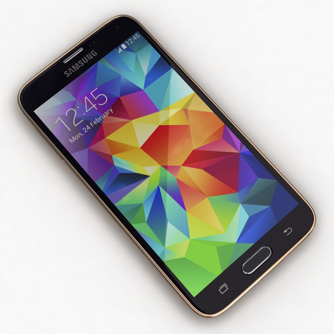3d samsung galaxy s5 gold model